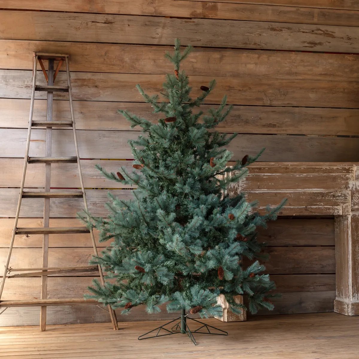 Porch View Home Signature Tree With Lights