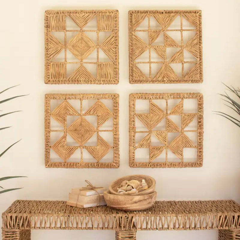 Seagrass & Iron Quilt Pattern Wall Art Set | A Cottage in the City