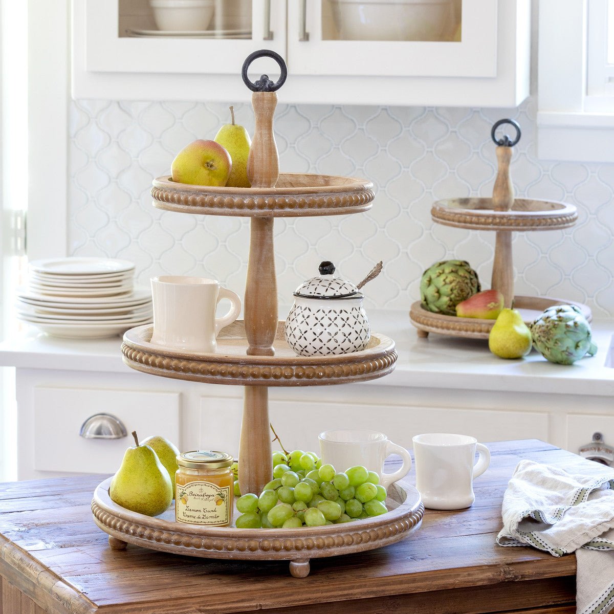 Beaded Three Tier Wood Display Stand | A Cottage in the City
