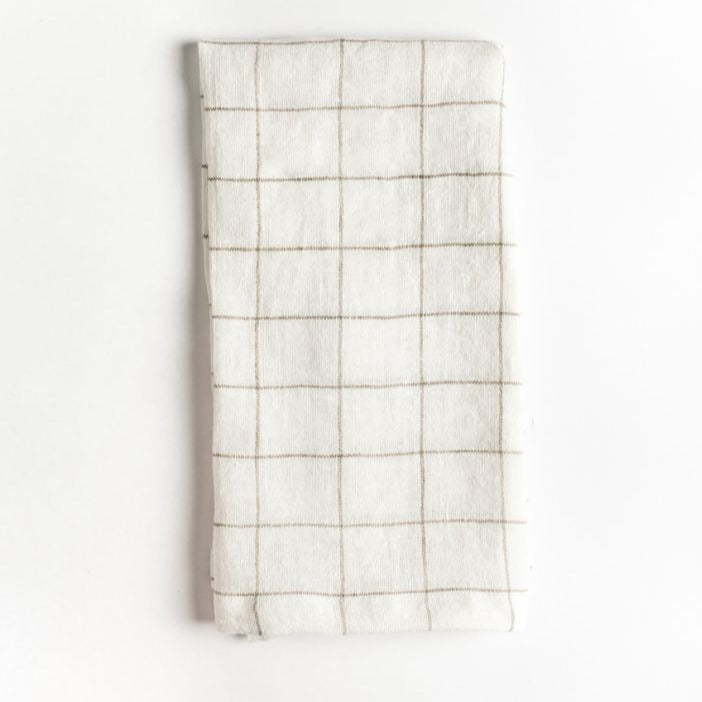 Stone Washed Linen Windowpane Napkin