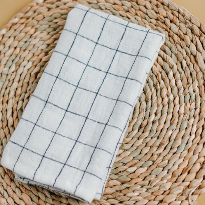Stone Washed Linen Windowpane Napkin