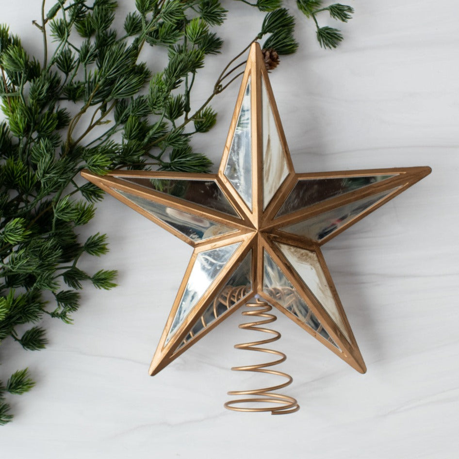 Christmas Gold Star Tree Topper