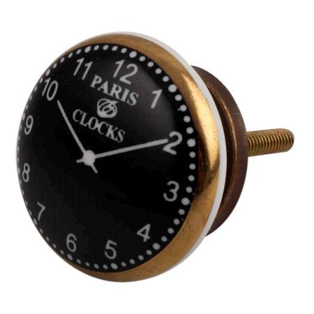 Paris Clocks Black Flat Face Knob | A Cottage in the City
