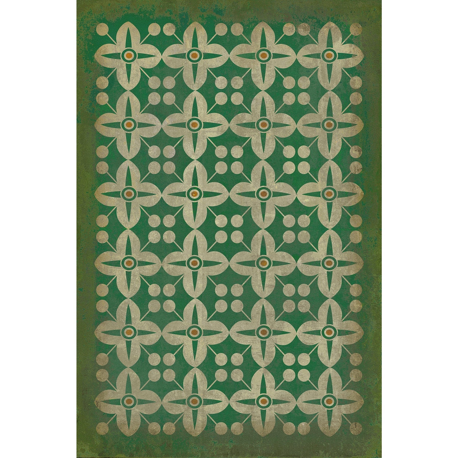 Pattern 03 the Emerald City Vinyl Floor Cloth - A Cottage in the City